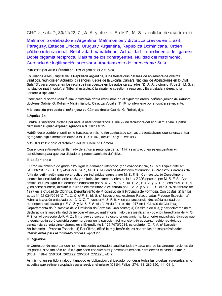Fallo Dipr Nulidad de Matrimonio | PDF | Anulación | Divorcio