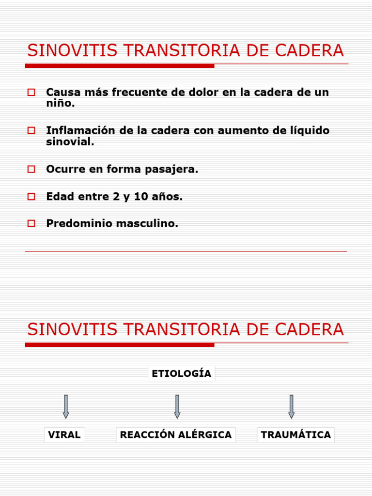 Sinovitis Transitoria de Cadera 2020 | PDF