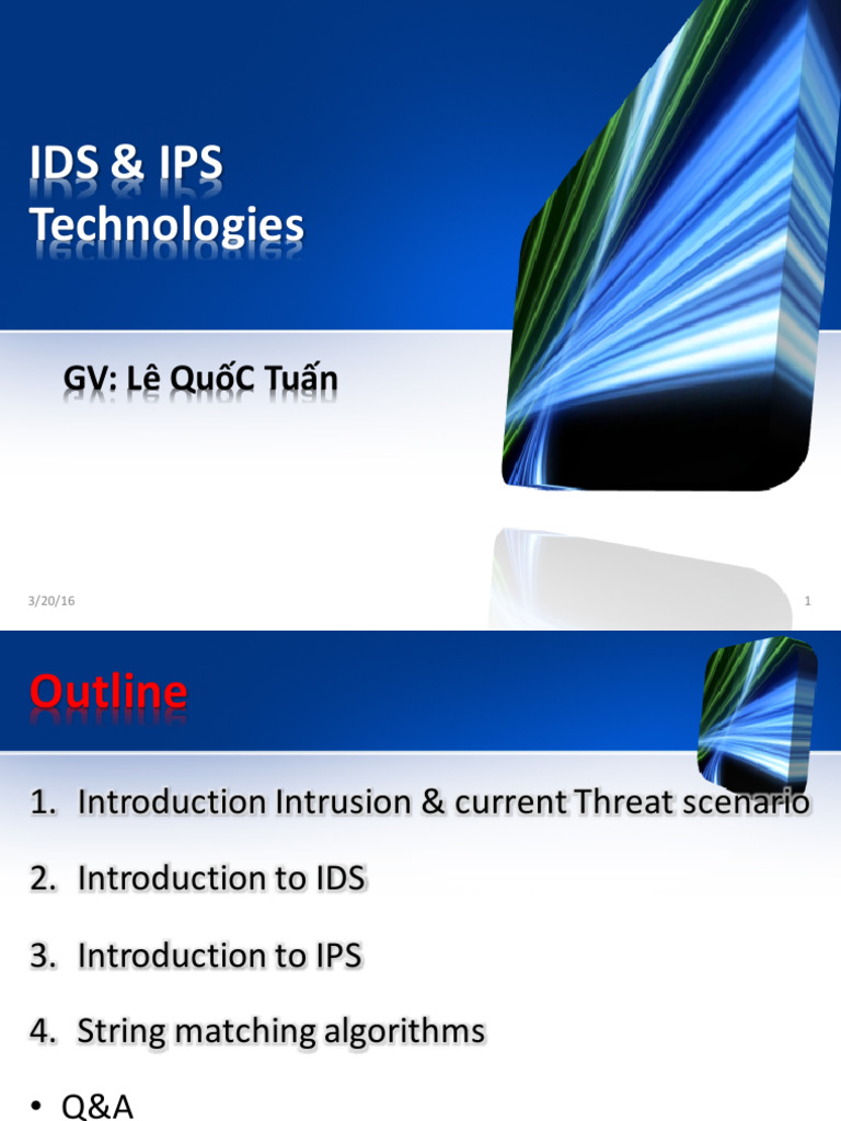 IDS and IPS Technologies Overview | PDF | Security | Computer Security