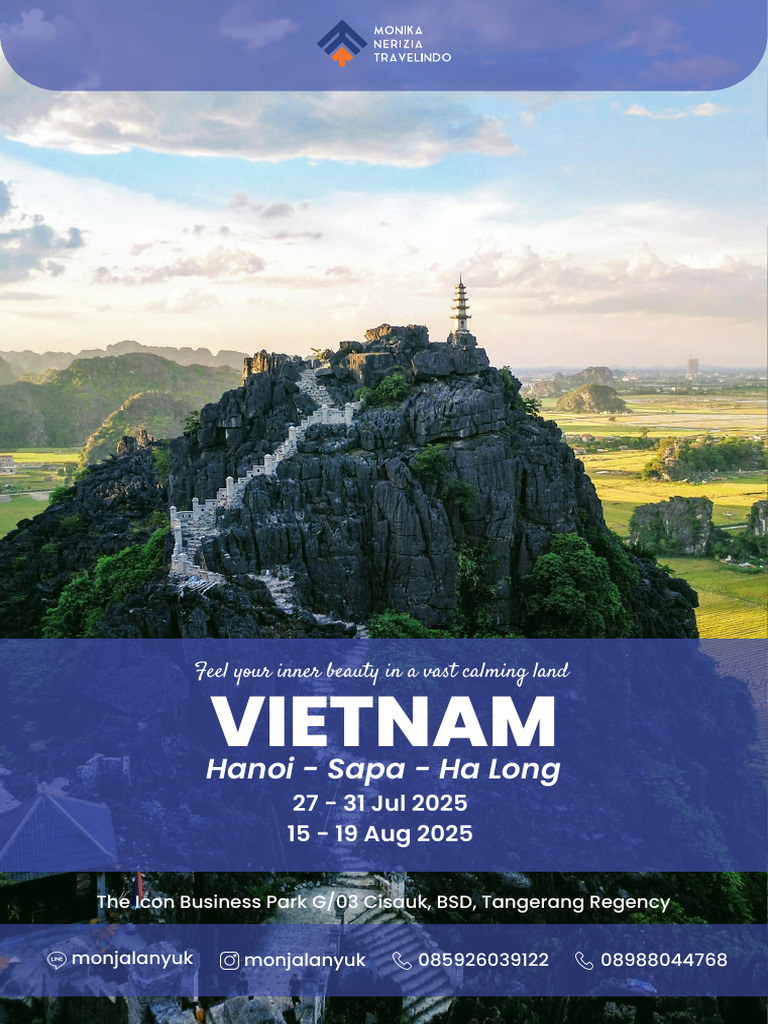 Katalog Itinerary Vietnam Hanoi Sapa Halong 27 31 Jul 15 19 Aug Iuace06 | PDF