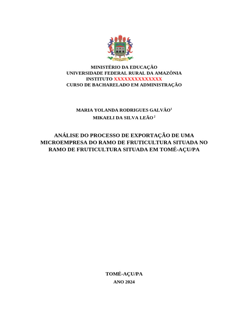 Modelo Artigo Template Ufra 2024 | PDF | Economia | Agricultura