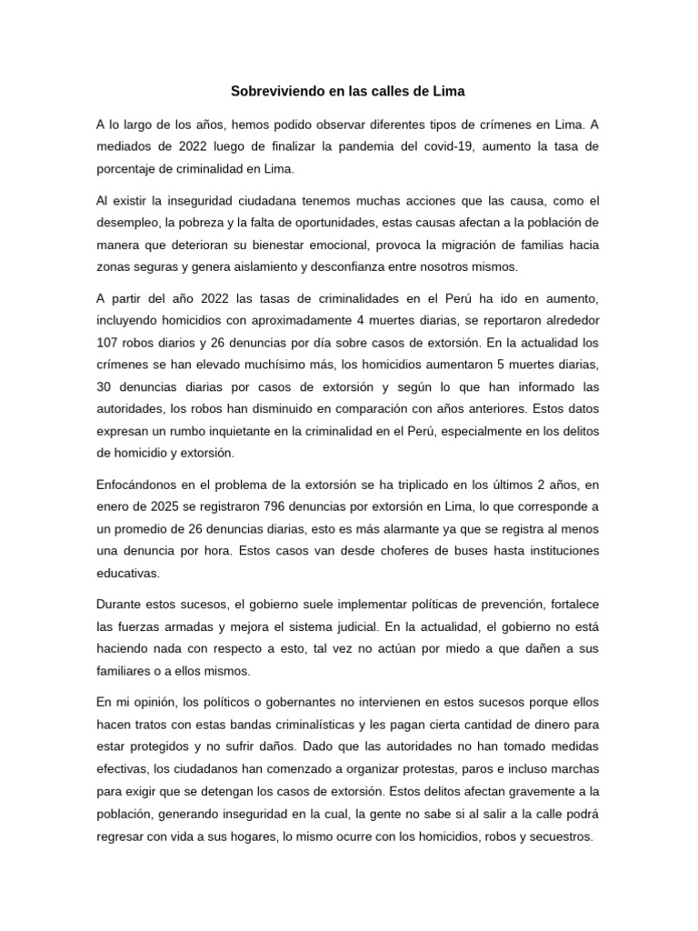 Discurso | PDF | Valores | Lima