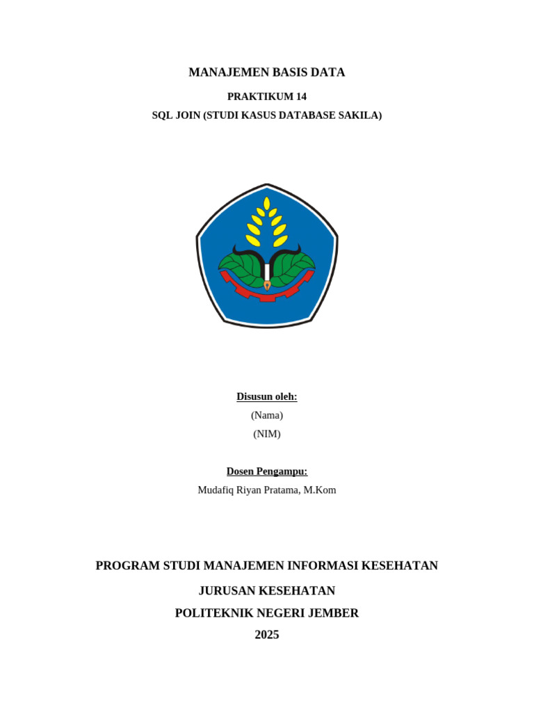 Praktikum 14 - Studi Kasus SQL Join Sakila | PDF