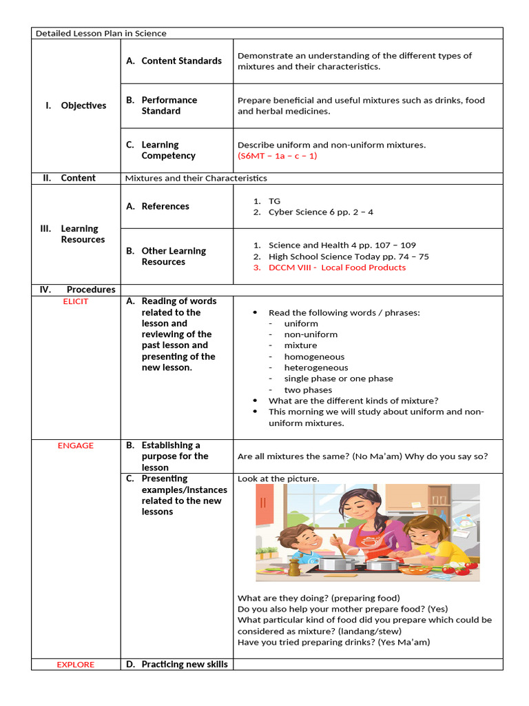 Demo Lesson Plan On 7es | PDF | Mixture