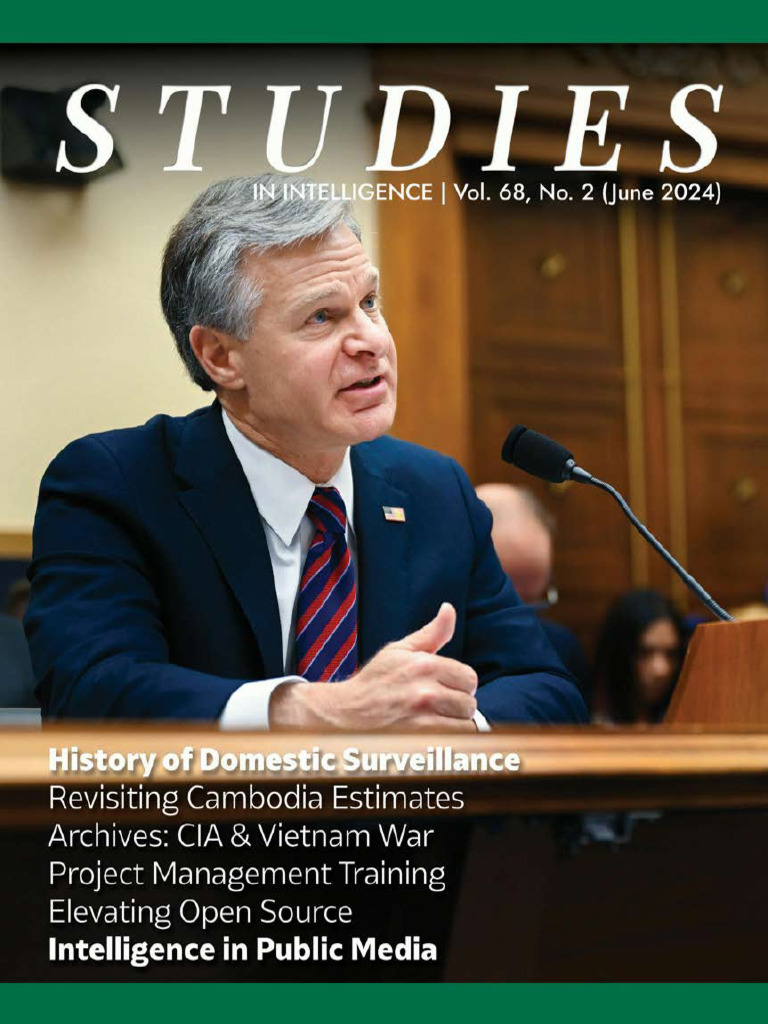 Unclassified Studies 68 2 June 2024 2 | PDF | Central Intelligence Agency | Director Of Central ...