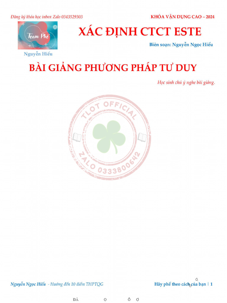 Xac Dinh CTCT Este | PDF
