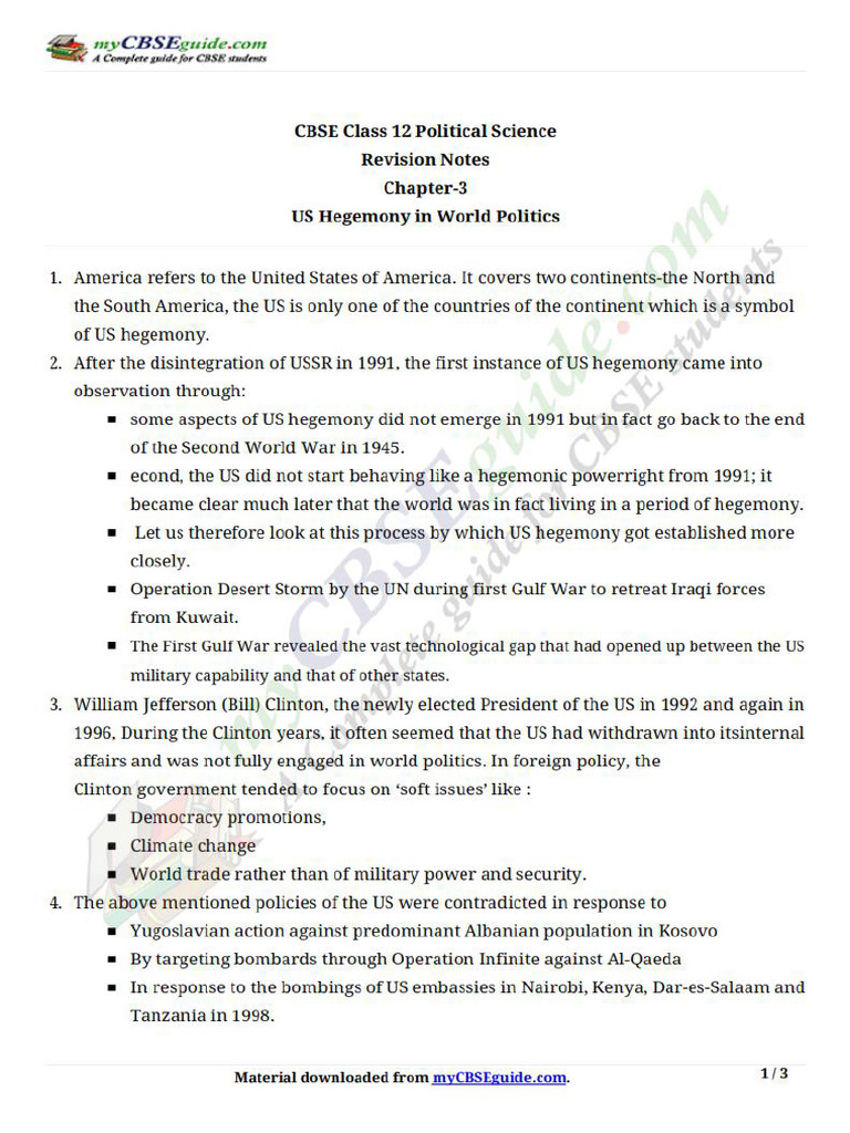 12 Pol Science Notes b1 Ch3 | PDF