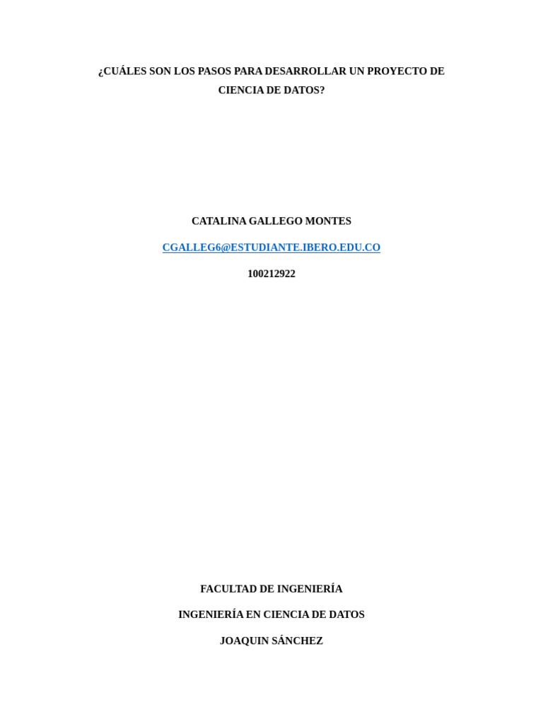 Cuáles Son Los Pasos para Desarrollar Un Proyecto de Ciencia de Datos | PDF | Datos ...