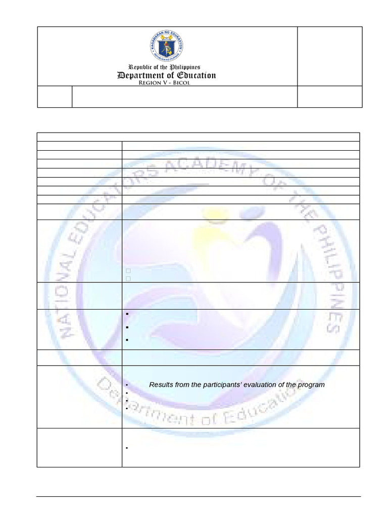 NEAP-QAME TOOL 07.QAME Form G - PROGRAM COMPLETION REPORTpdf | PDF | Business