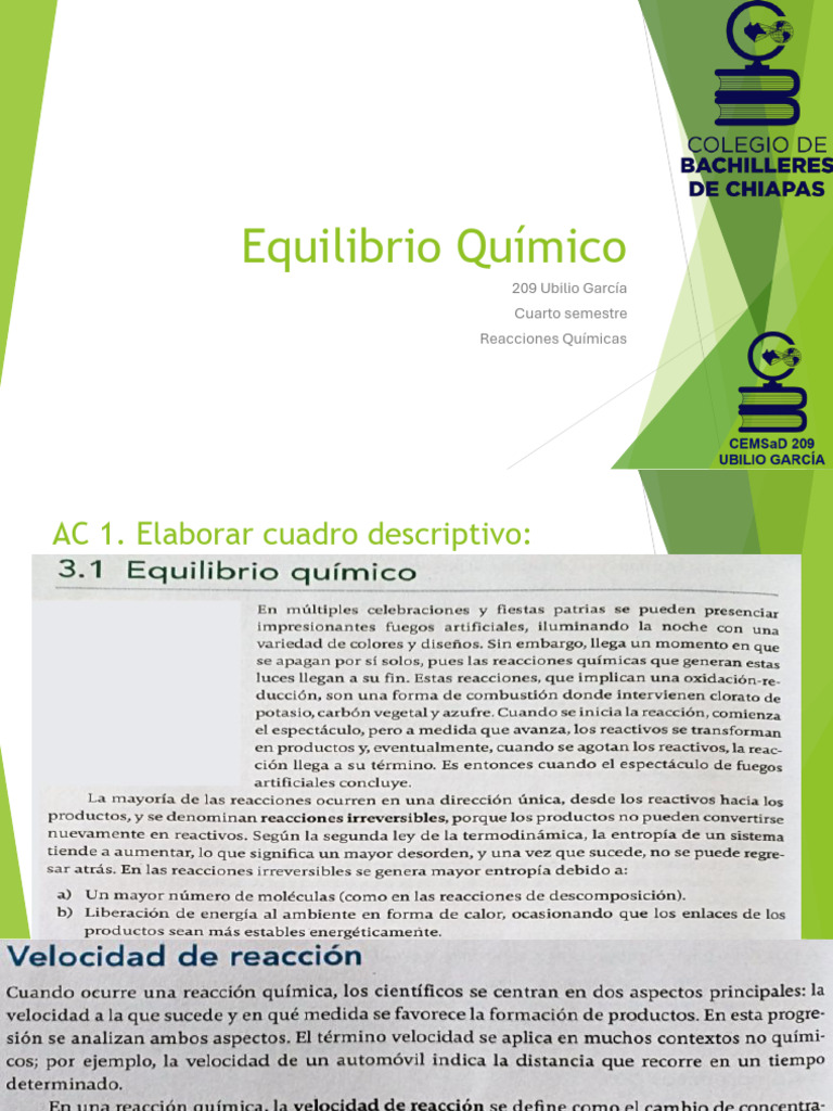 4 Reac Quim 3P - Equilibrio Quim. - 073842 | PDF