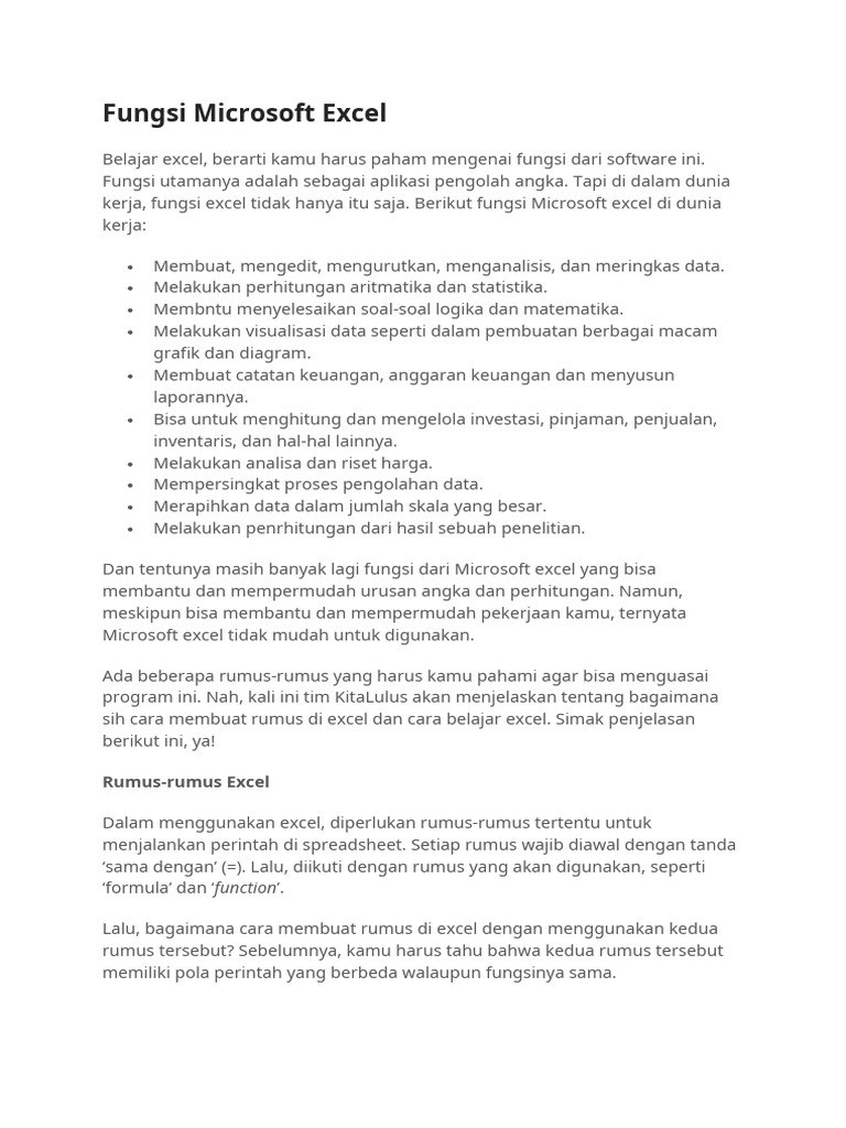 Fungsi Microsoft Excel-2 | PDF