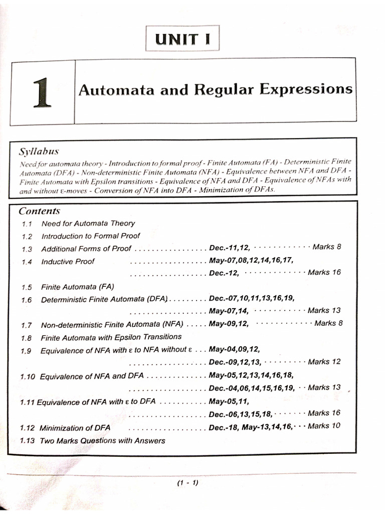 TOC Unit-1 | PDF