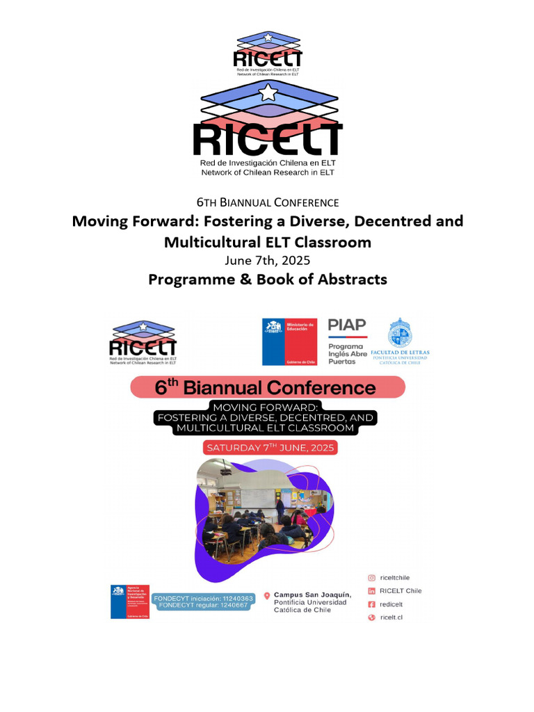 6th RICELT Biannual Conference Book of Abstracts and Programme 07.06.2025 | PDF | English As A ...