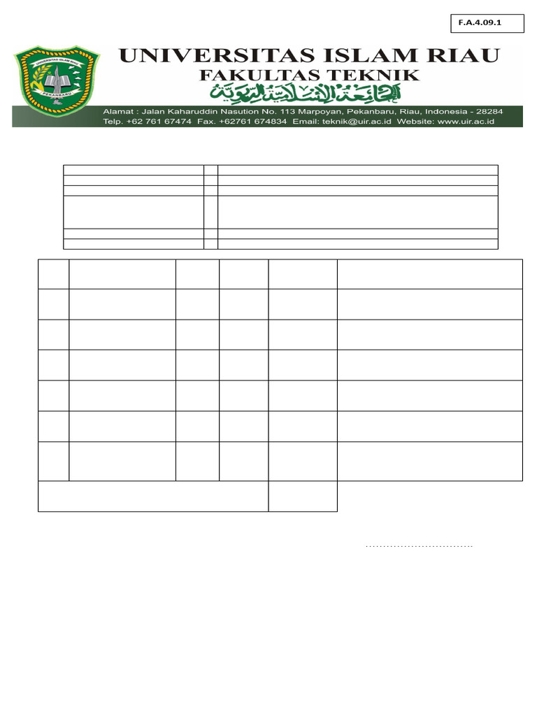 F.a.4.09.1 Formulir Penilaian Sempro | PDF