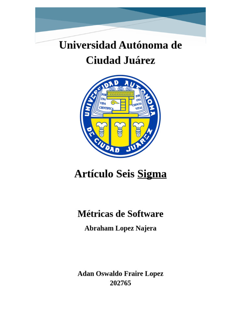 Artículo de Investigación - Seis Sigma | PDF | Six Sigma | Software