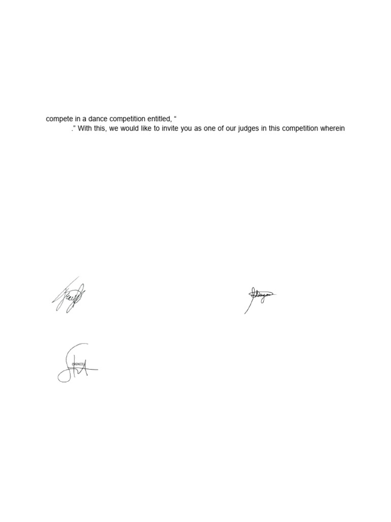 Judge Invitation for Dance Competition | PDF