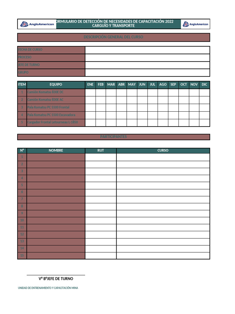 Formulario Gestion de Fatiga | PDF
