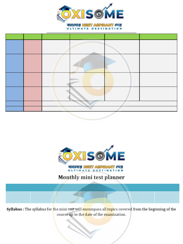 Mock Test Planner For ss26 - 1611903 - 2025 - 06 - 02 - 21 - 33 | PDF ...