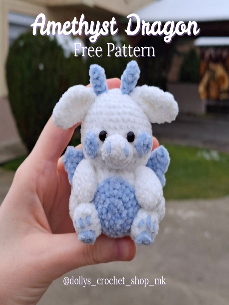Free Amethyst Dragon Crochet Pattern | PDF | Crochet | Textiles