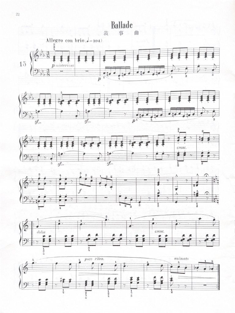 Burgmüller Op.100 No.15 Ballade | PDF