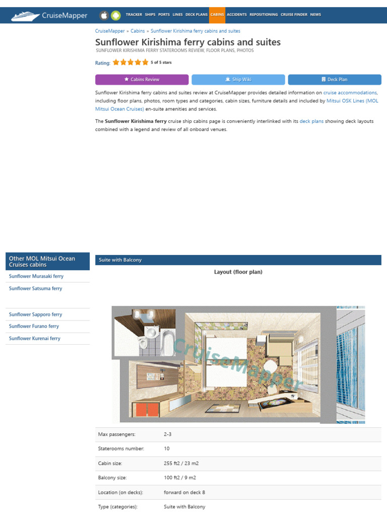 Sunflower Kirishima Ferry Cabins and Suites - CruiseMapper | PDF ...