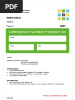 Stage 8 Cambridge Progression Tests 2025 | PDF