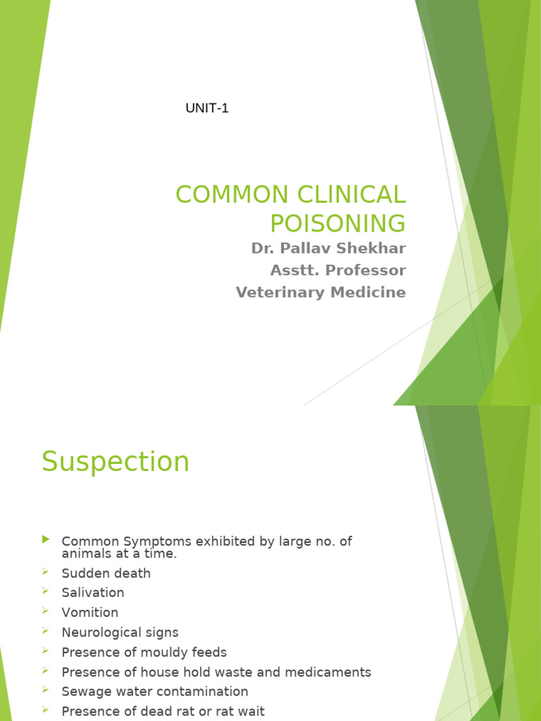 Common Clinical Poisoning in Animals | PDF | Vomiting | Chemical Substances