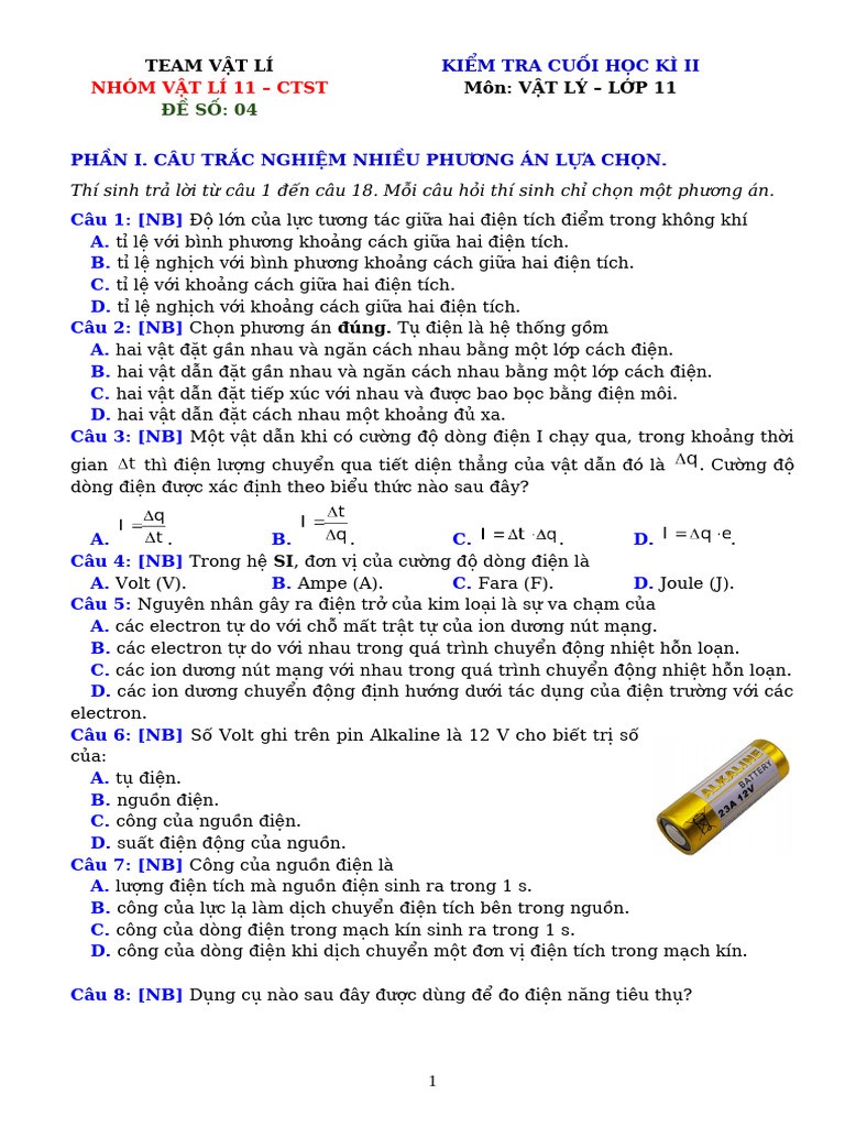 Vl11 Ctst Chk2 De04 Trương Văn Kim Lê Minh Hậu.pb1 Tú Ông.pb2 Ha Hau | PDF