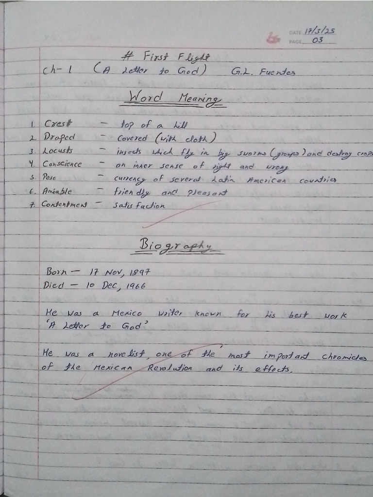 English (First Flight) CH 1 With 2 Poem Work | PDF