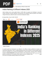 India's Rankings in Global Indexes 2025 | PDF | Economies