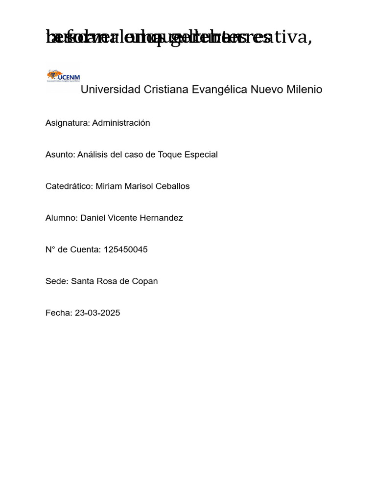 Analisis de Caso Toque Especial | PDF | Six Sigma | Creatividad