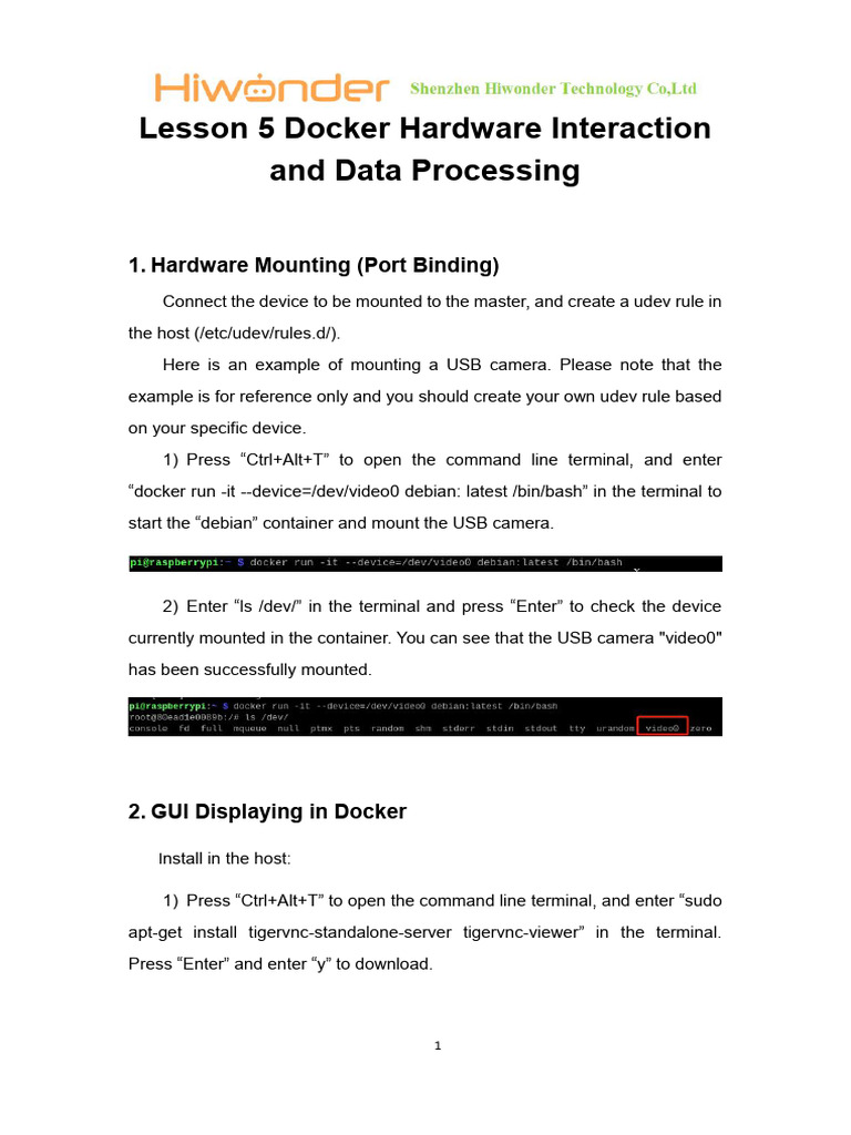 Lesson 5 Docker Hardware Interaction and Dara Processing | PDF | System Software | Utility Software