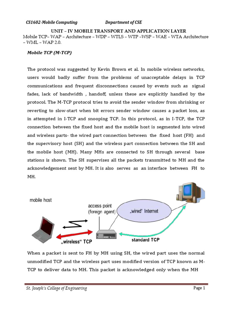 Mobile Computing Unit 4 | PDF | Transmission Control Protocol | Scripting Language