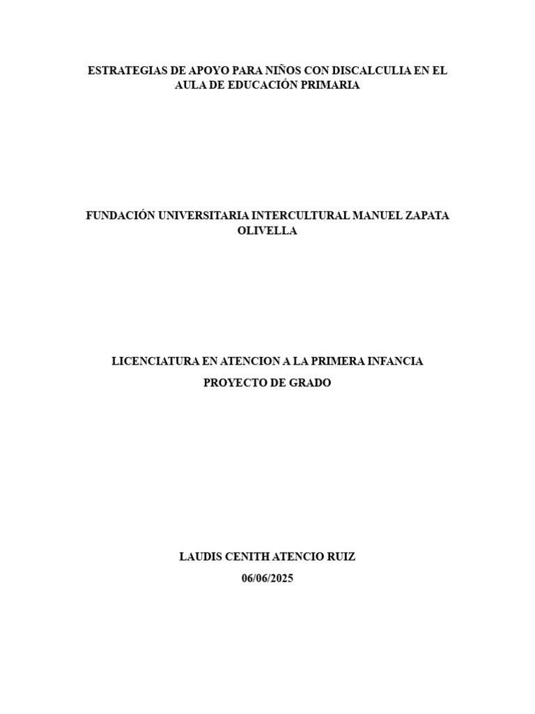 Proyecto Laudis Atencio | PDF | Aprendizaje | Educación primaria