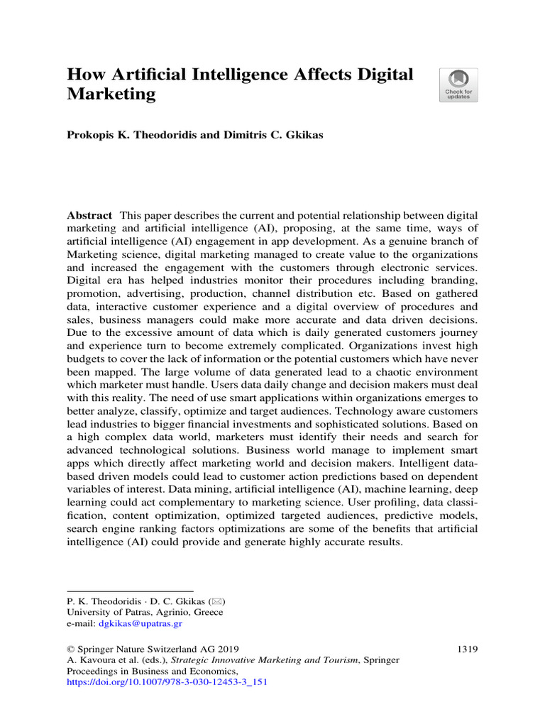 Theodoridis, P. K., & Gkikas, D. C. (2019) - How Artificial Intelligence Affects Digital ...