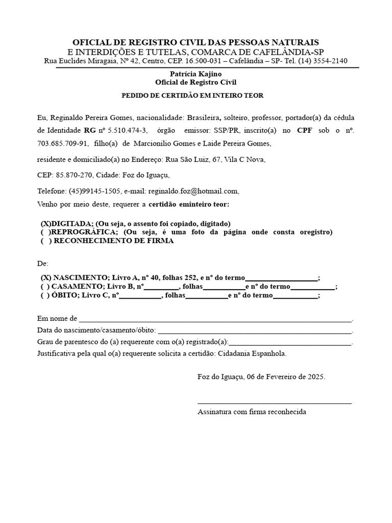 Modelo de Cit - Reginaldo | PDF