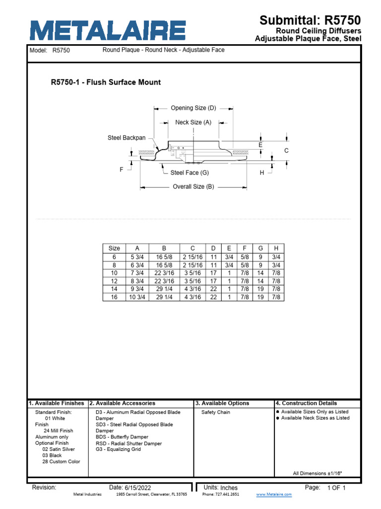 Docmodel r5750 Submittals 16925 | PDF