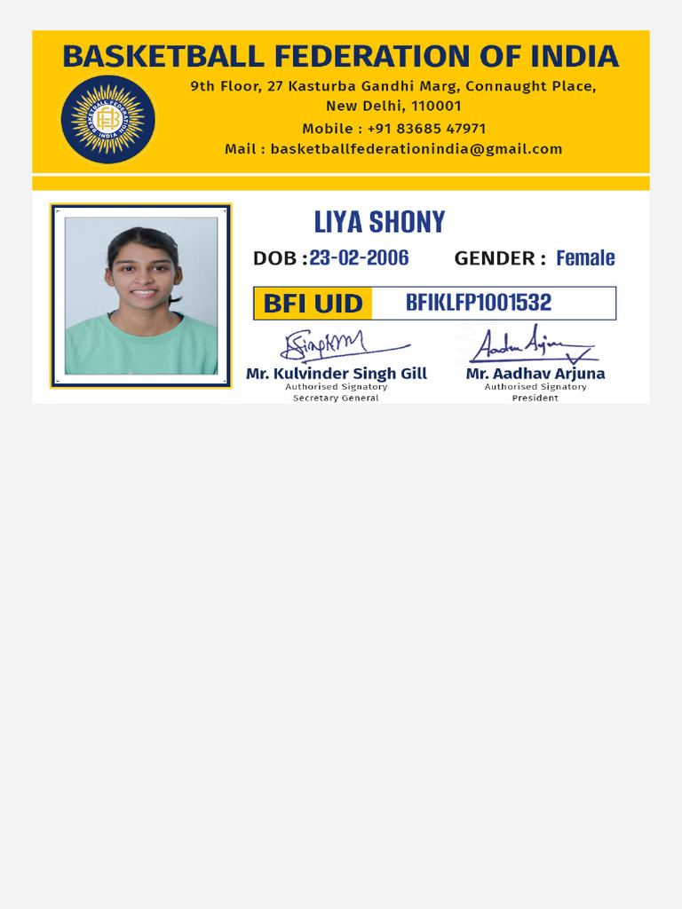 Liya BFI Card | PDF