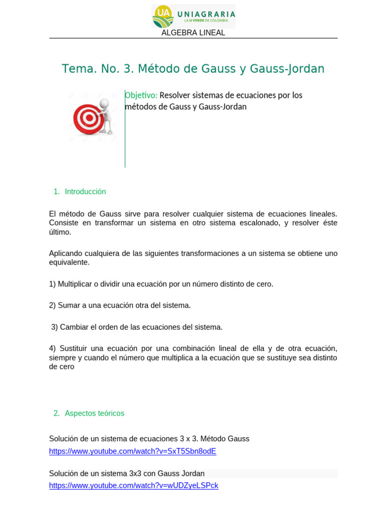 Guía 3. Método de Gauss y Gauss-Jordan 2025 | PDF