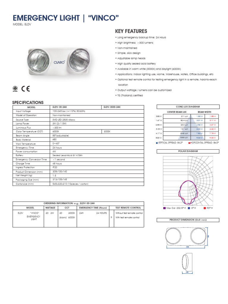 Emergency Light Vinco | PDF | Electromagnetic Spectrum | Light