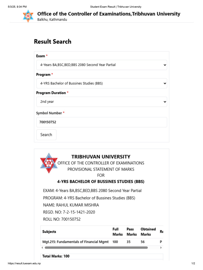 BBS 2nd Year Result 2080 | PDF | Qualifications | Vocational Education