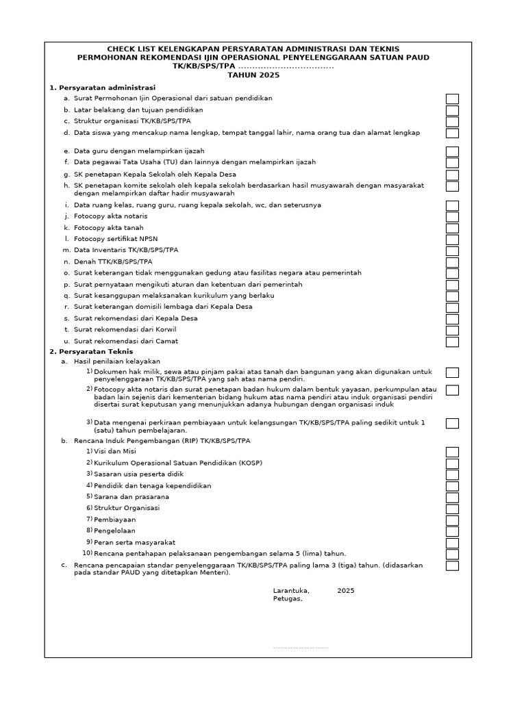 Check List IOP | PDF
