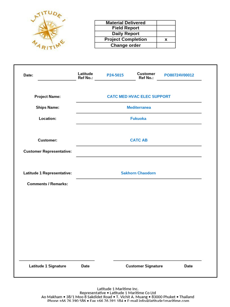L1m Completion Form - P24-5015 | PDF