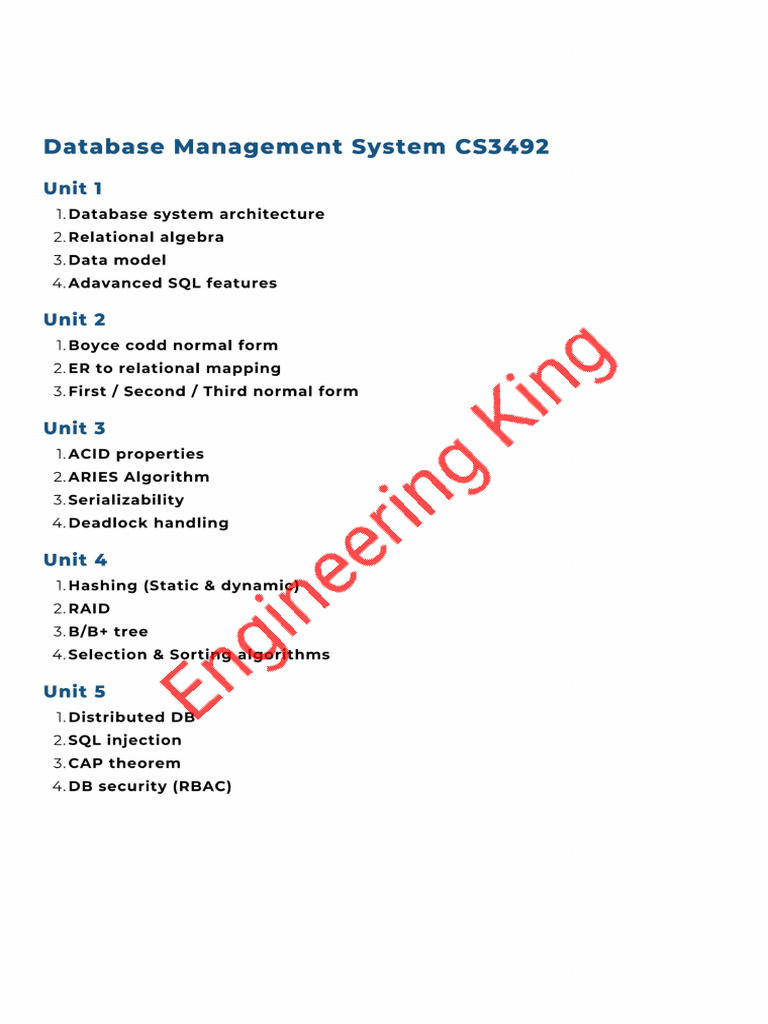 CS3492 DBMS Important Questions | PDF