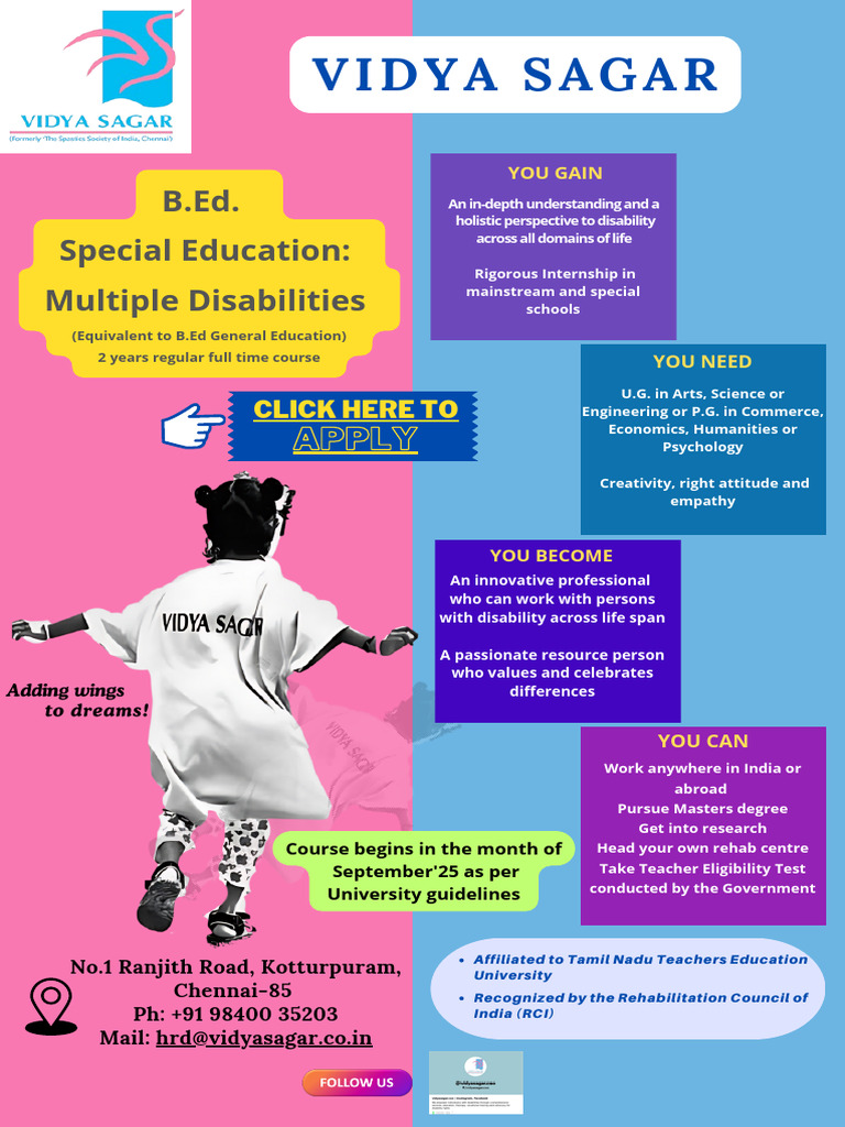 B Ed Special Ed Admission '25 | PDF | Behavioural Sciences | Psychology