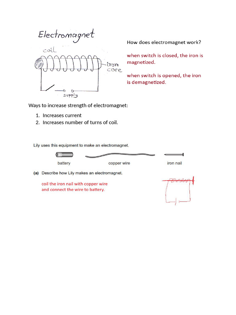 Yr8 Science 24.9.1 Electromagnet | PDF