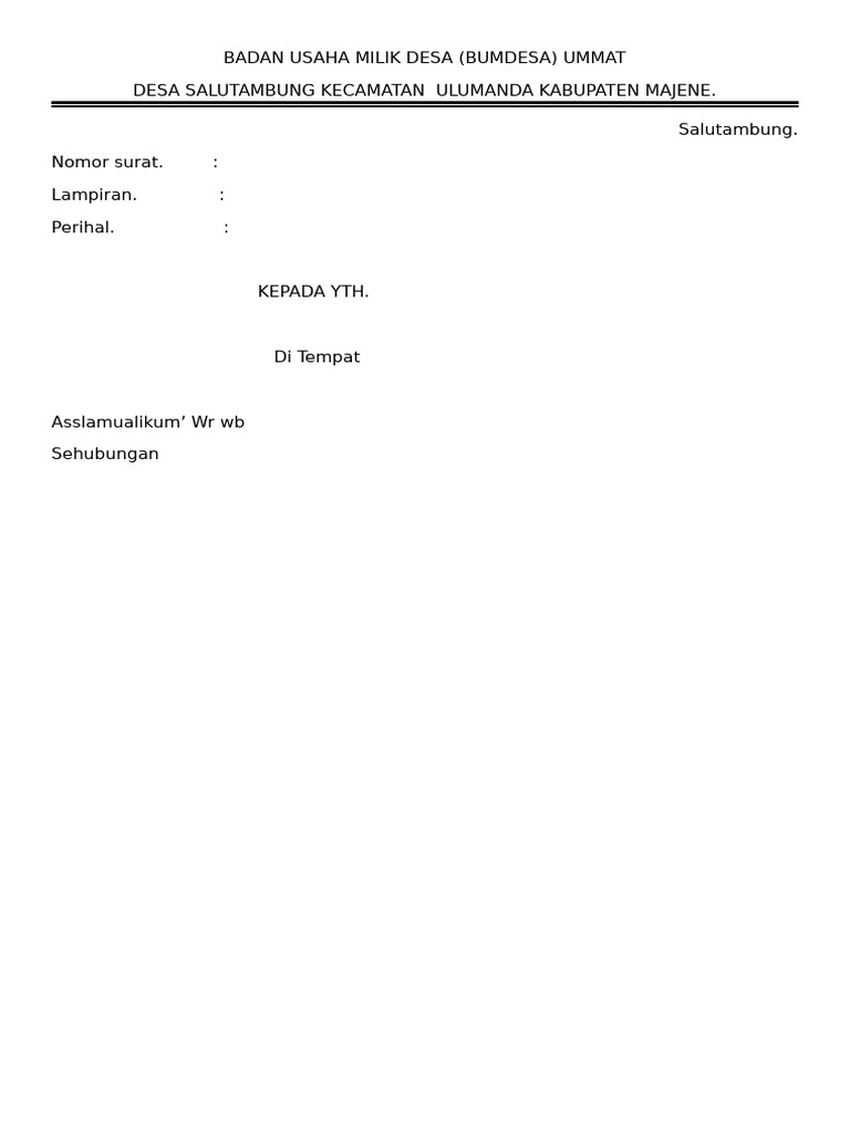 Kop Surat Bumdes | PDF
