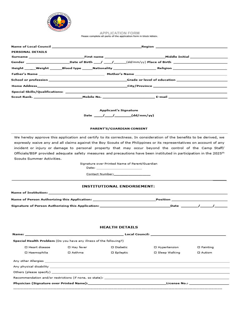 Final Application Form For Ssa | PDF | Medical Specialties | Diseases And Disorders
