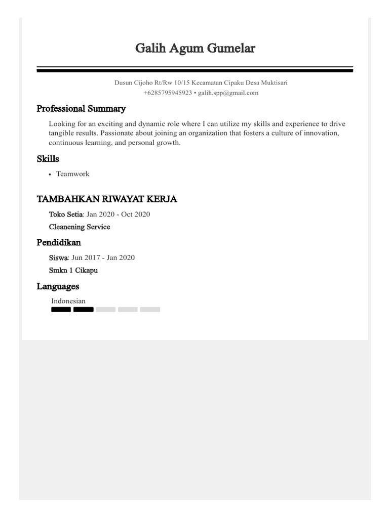 Galih Resume 594 | PDF