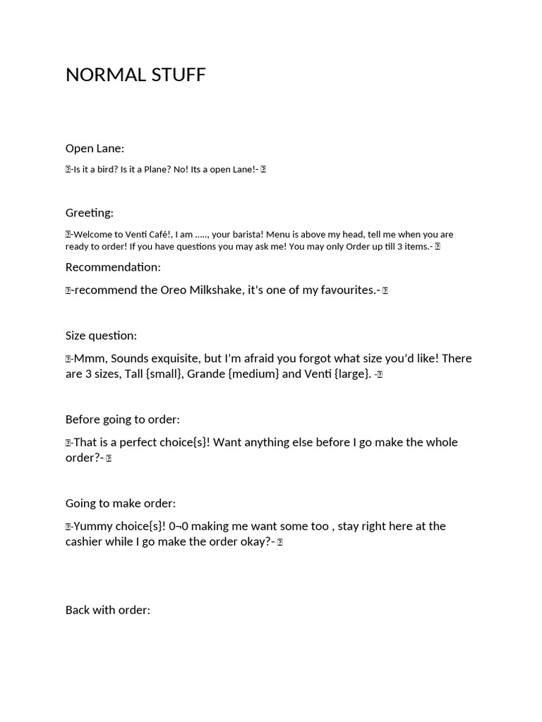 Venti Cafe Quotes | PDF